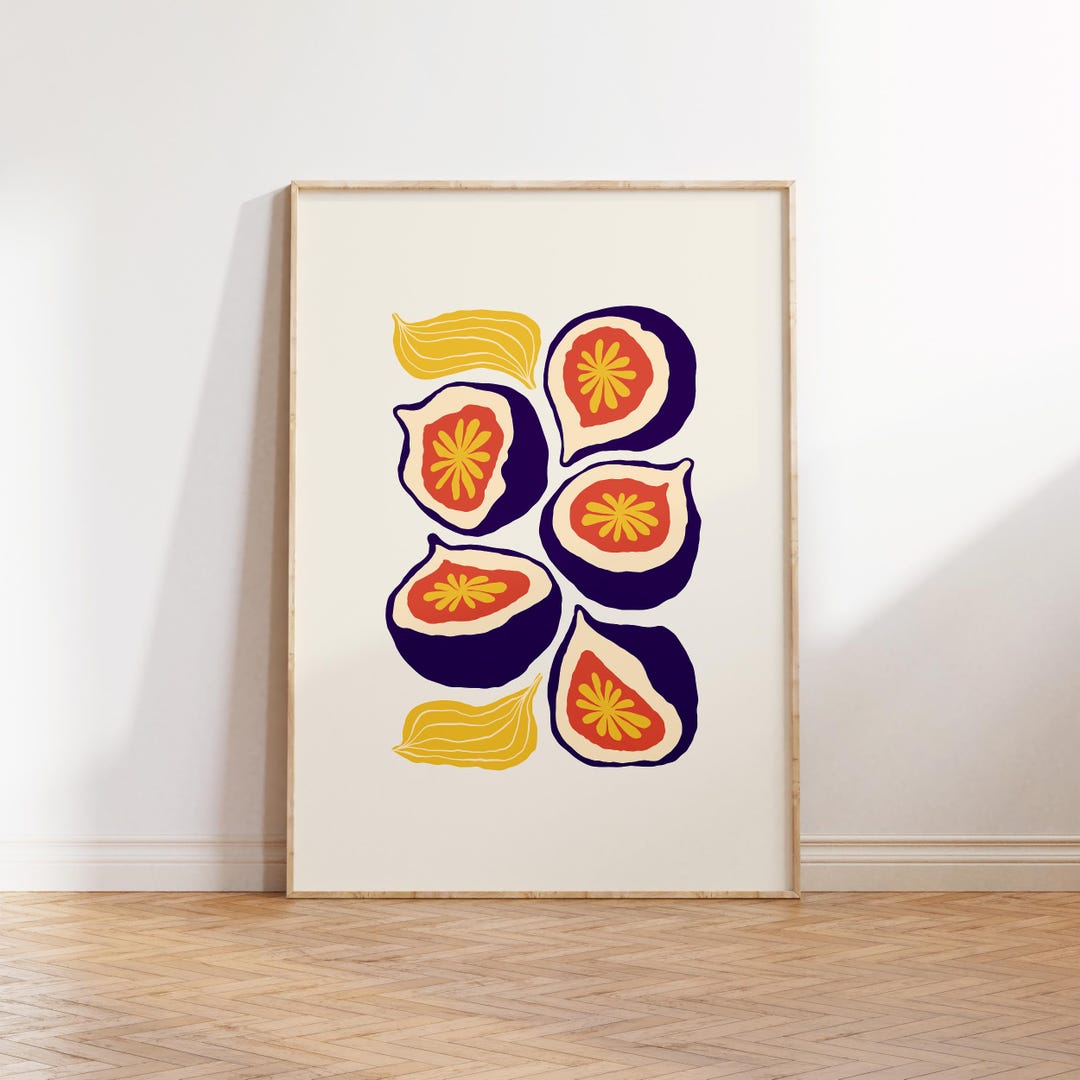 Summer Fruits Art Poster, Summer Fruits Abstract Print, Fresh Figs ...