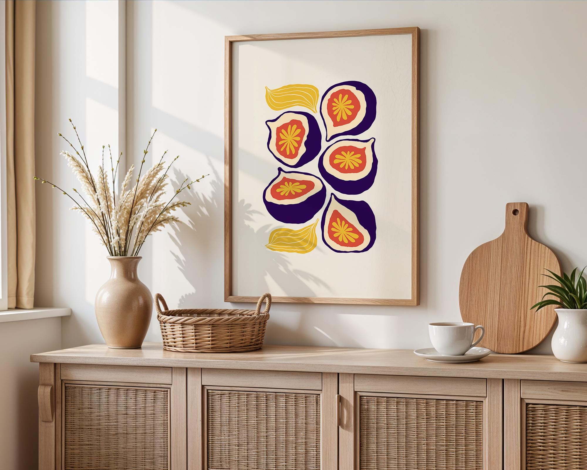 Summer Fruits Art Poster, Summer Fruits Abstract Print, Fresh Figs ...