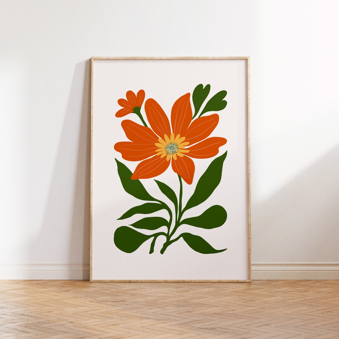Eclectic Flowers Art Poster, Colorful Abstract Floral Print, Abstract ...
