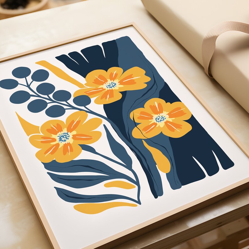 Eclectic Flowers Art Poster, Colorful Abstract Floral Print, Abstract ...