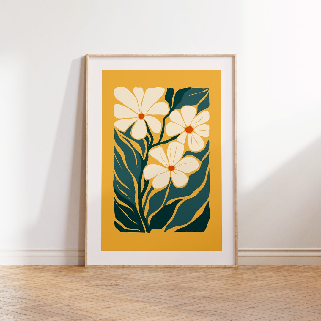 Eclectic Flowers Art Poster, Colorful Abstract Floral Print, Abstract ...