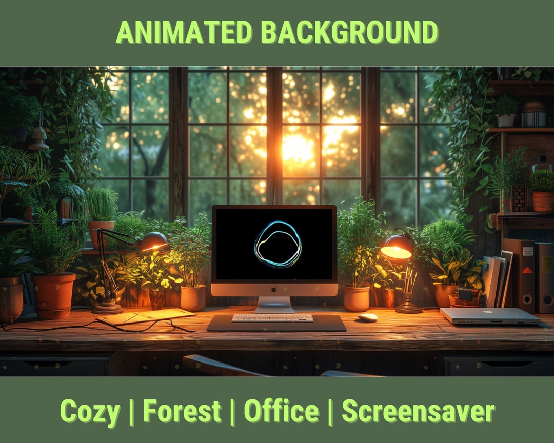 Animated Tranquil Plant Haven: Lively Desk Scene – Looping Background ...