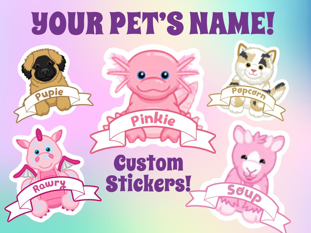 Custom 3ct Webkinz Pet Name Stickers Vinyl - Etsy