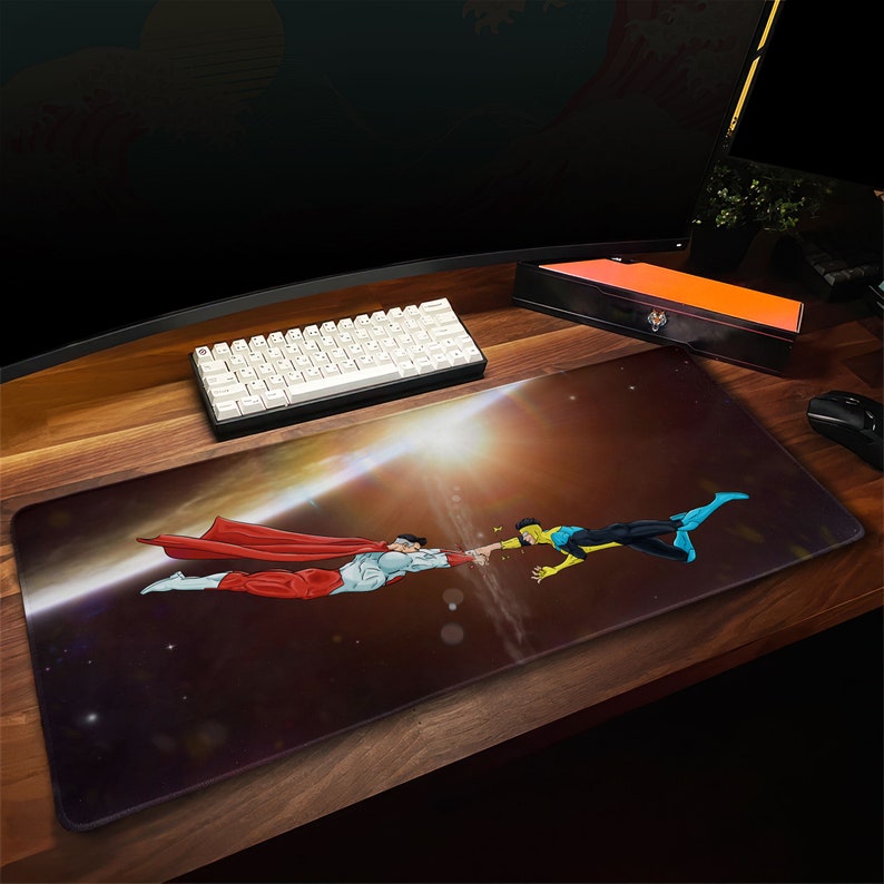 Omni Man Vs Invincible Fight Desk Mat, Gaming XXL Mouse Pad, Comic ...