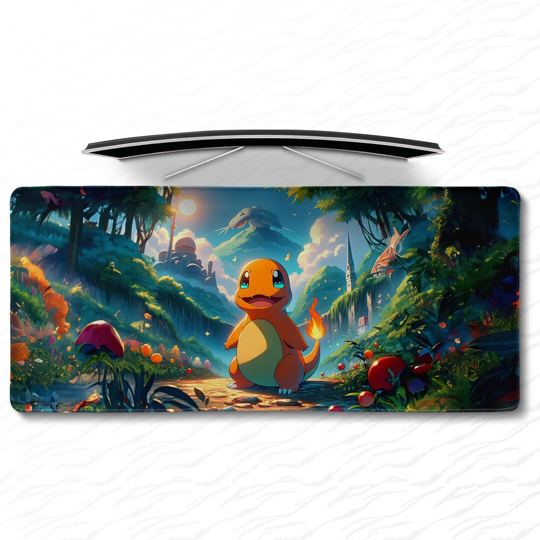 Charmender Anime Gaming Mouse Pad, Anime Character Extra Large Desk Mat ...
