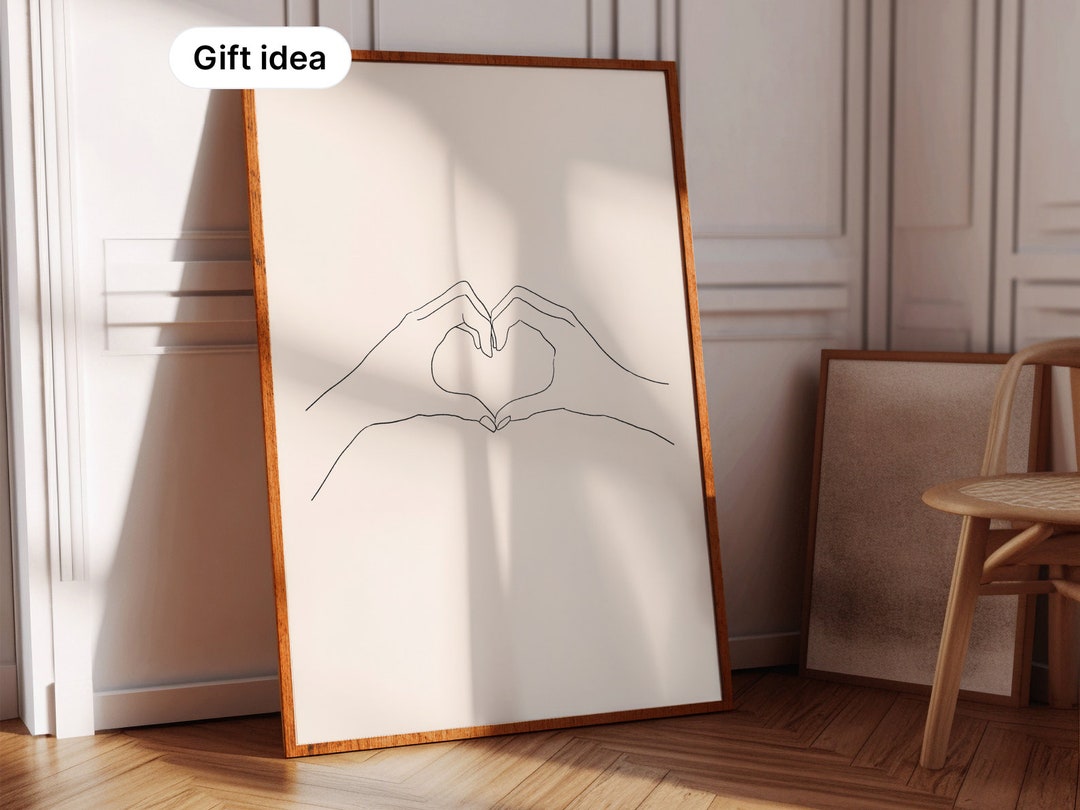 Heart Love Sign Hands, Love Art Print Love Sign Wall Art, Digital ...