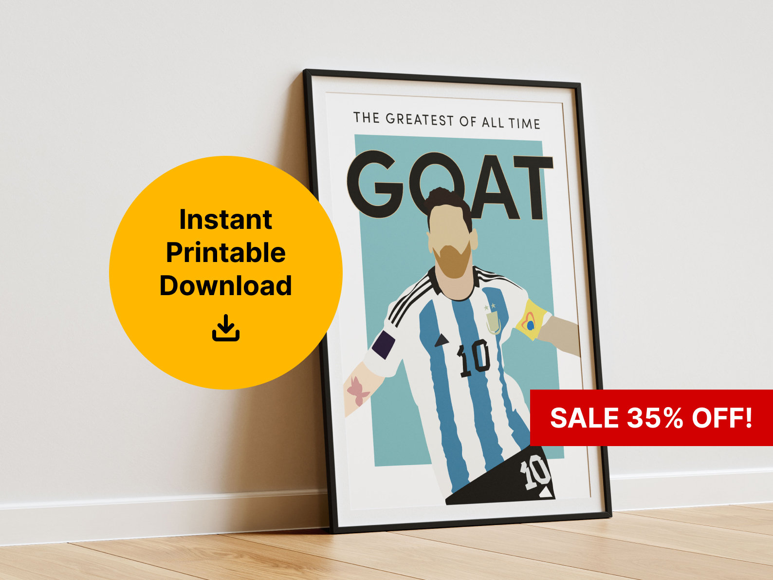 Lionel Messi the GOAT Poster Instant Download Lionel Messi World Cup ...