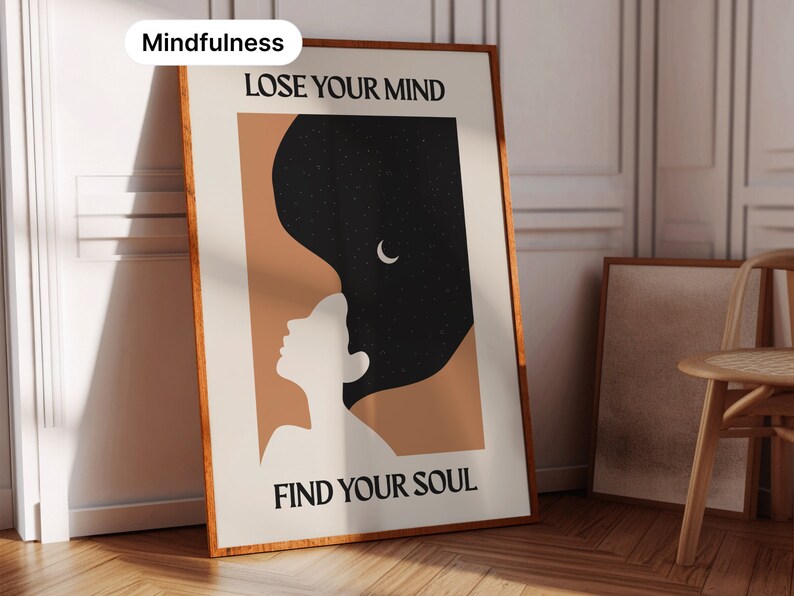 Spiritual Wall Art, Mind Body Soul Poster, Aesthetic Aura Energy Decor ...