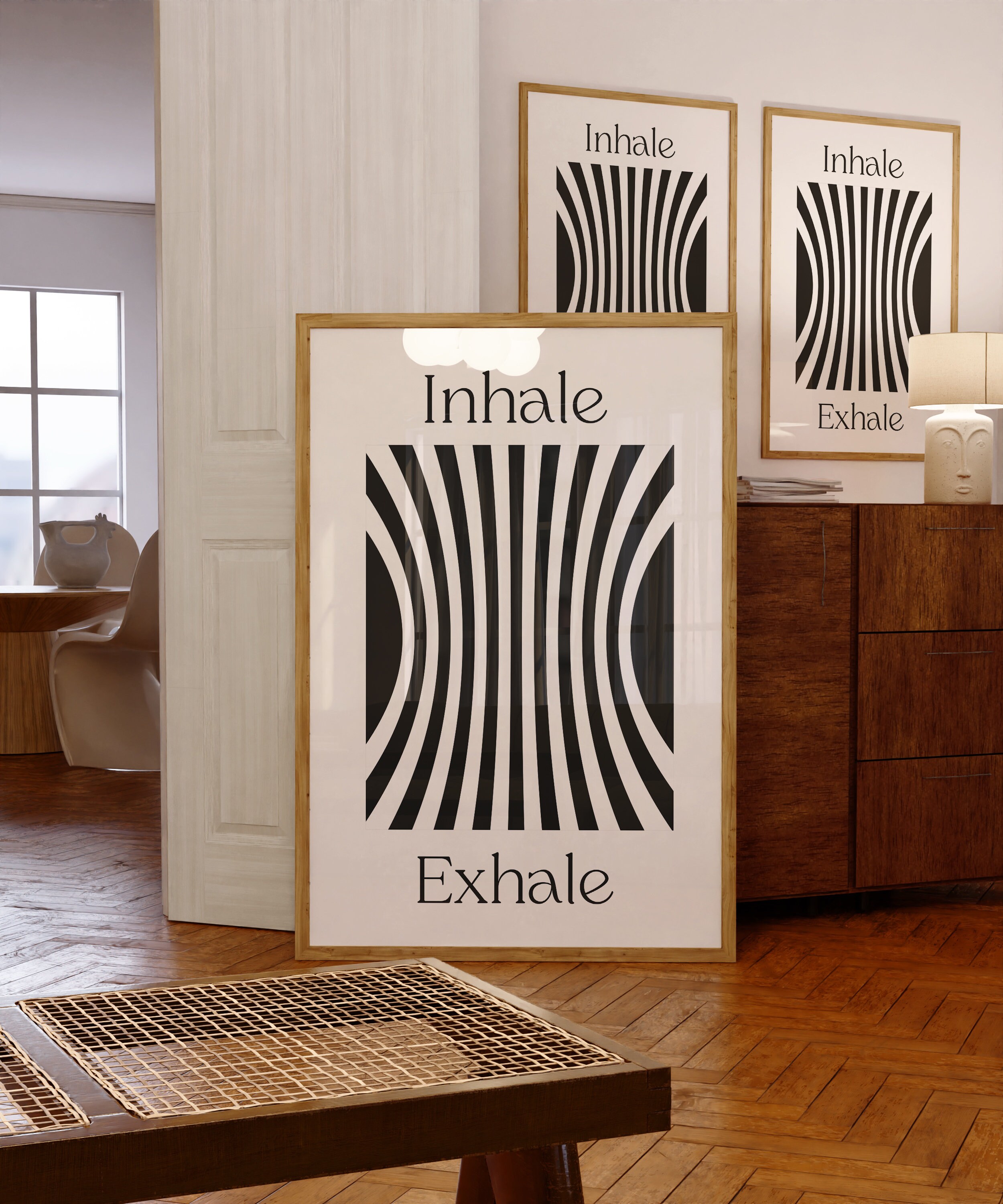 Mindful Breathing, Inhale Exhale Poster, Therapy Office Decor ...