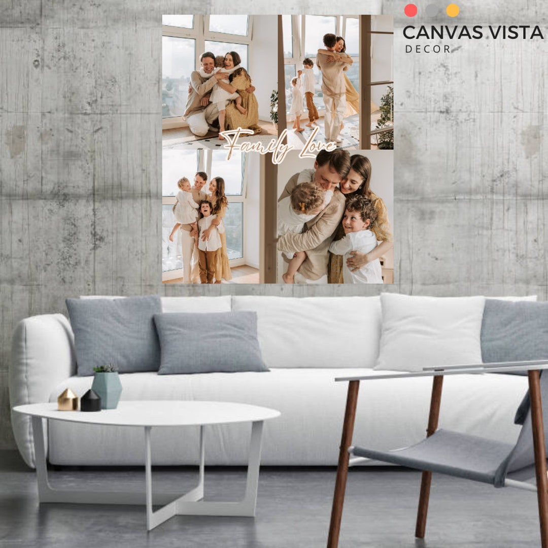 Engraved Photo on Cluster Family Photo, Custom Wall Art, Personalized ...