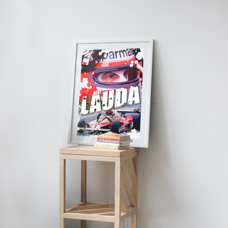Niki Lauda Poster, F1 Wall Art, Niki Lauda Painting, Formula 1 Digital ...