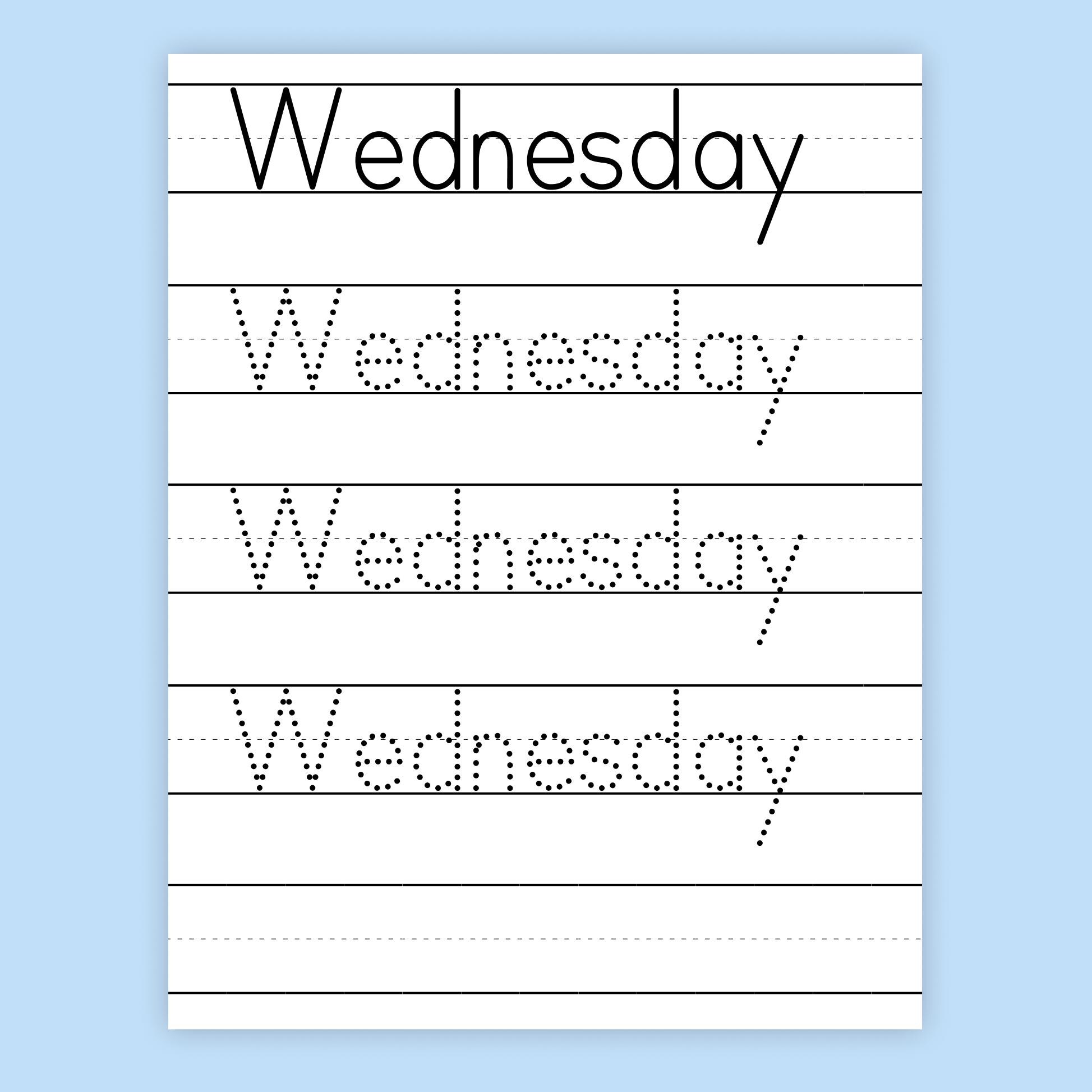 Tracing Worksheet - DAYS of THE WEEK - Print at Home - Educational ...