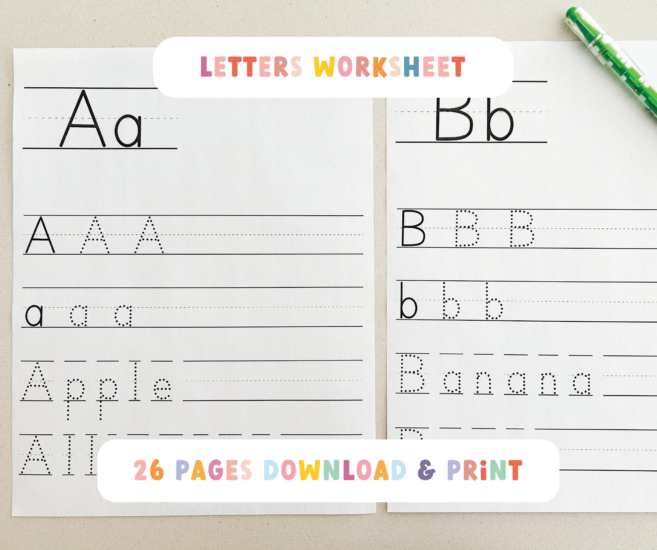 Alphabet Tracing Worksheet - Letters A to Z - Print at Home ...