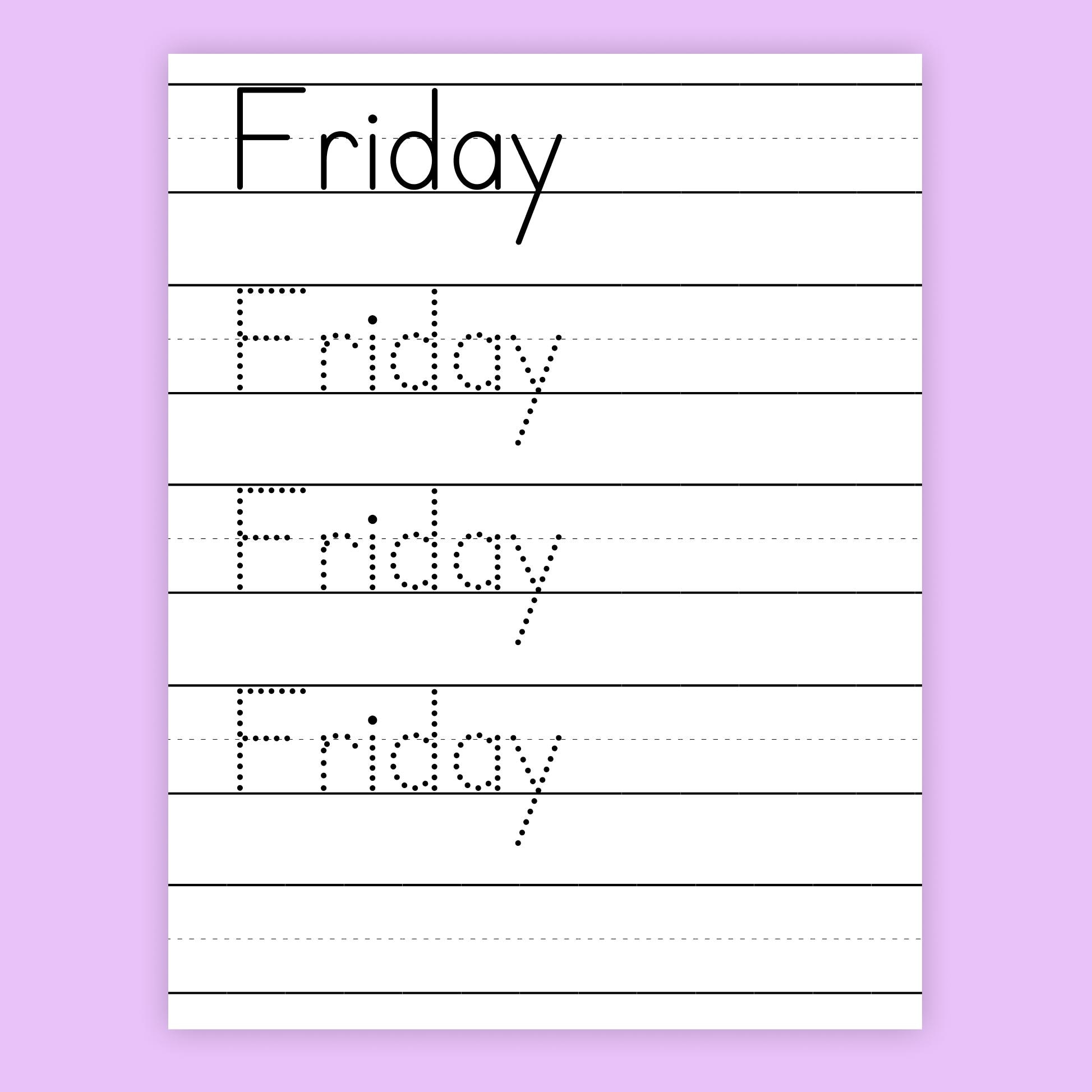 Tracing Worksheet - DAYS of THE WEEK - Print at Home - Educational ...