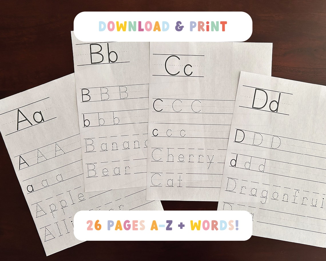 Alphabet Tracing Worksheet - Letters A to Z - Print at Home ...