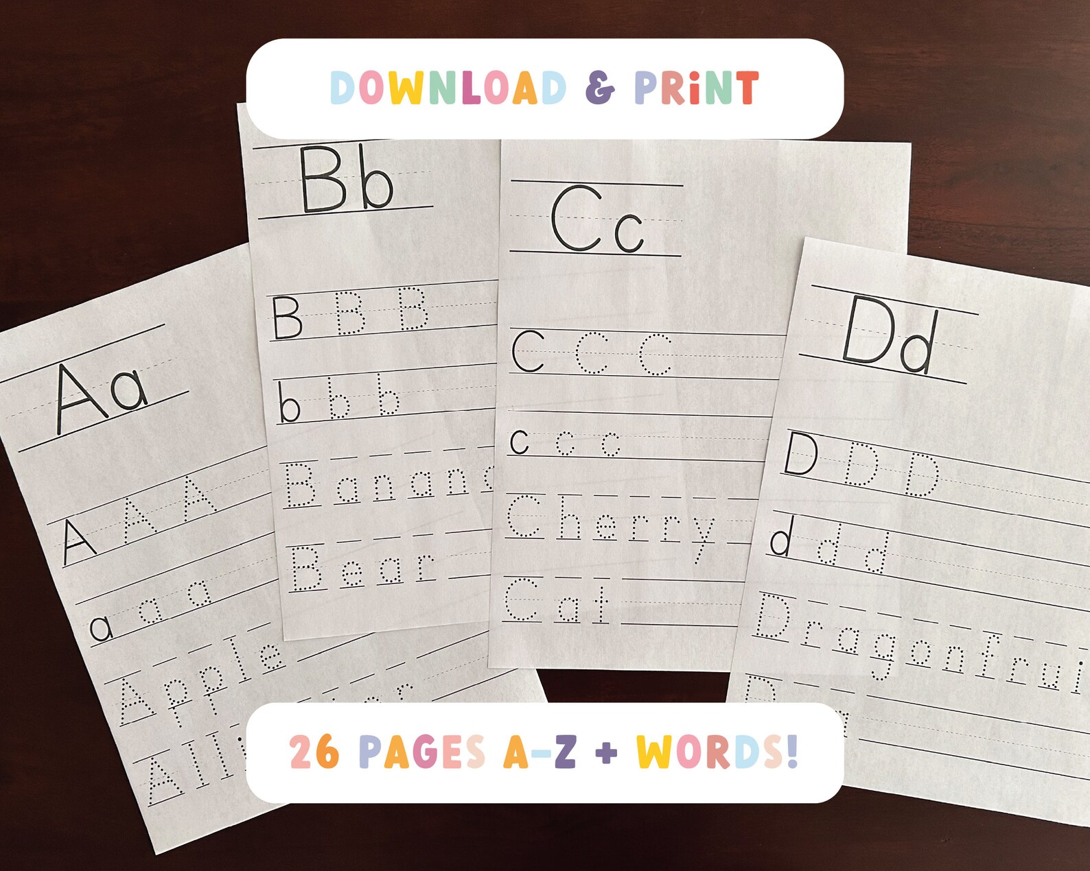 Alphabet Tracing Worksheet - Letters A to Z - Print at Home ...