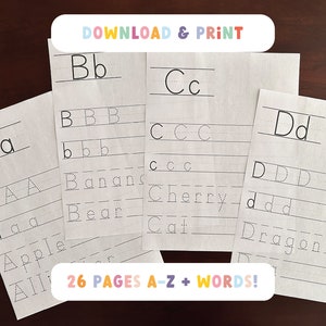 Alphabet Tracing Worksheet - Letters A to Z - Print at Home ...