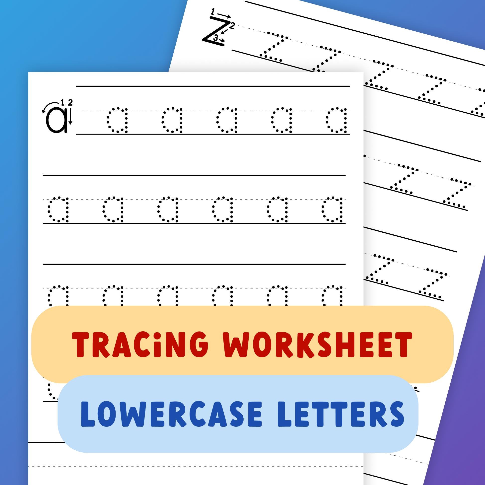 Tracing Worksheet - Lowercase Letters 'a to Z' - Print at Home ...