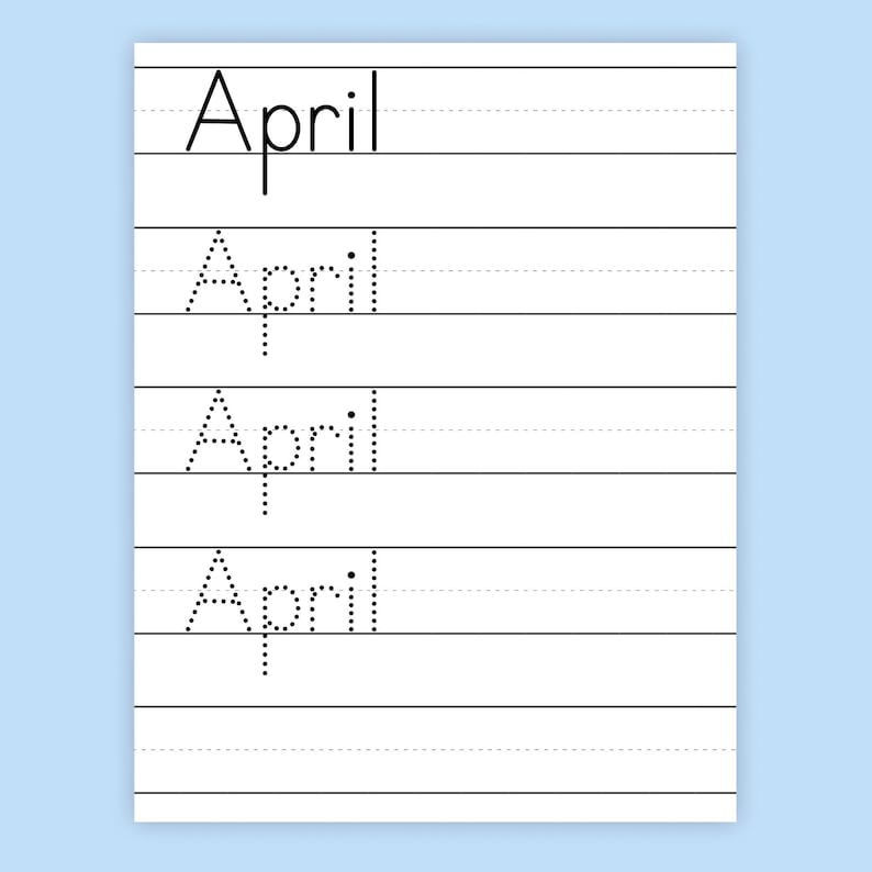 Tracing Worksheet - MONTHS of the YEAR - Print at Home - Educational ...