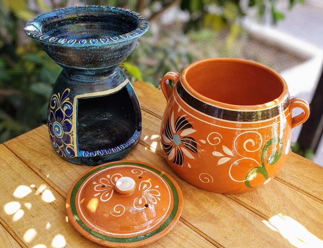 Heavy-duty Anafre Set, Lead-free Bean Pot, Mexican Clay Warmer, Mexican ...