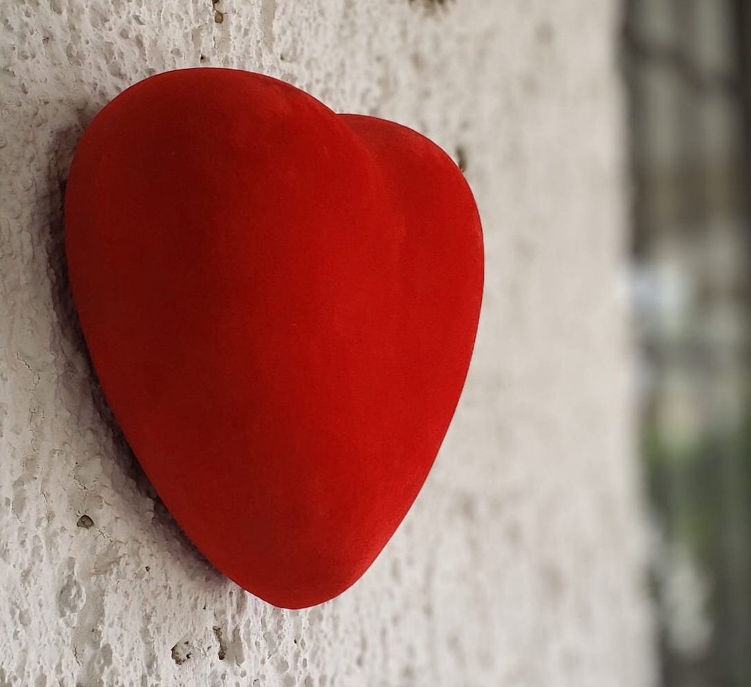 Suede Wall Heart/ Deep Red Heart/ Plush/ Love Gift - Etsy