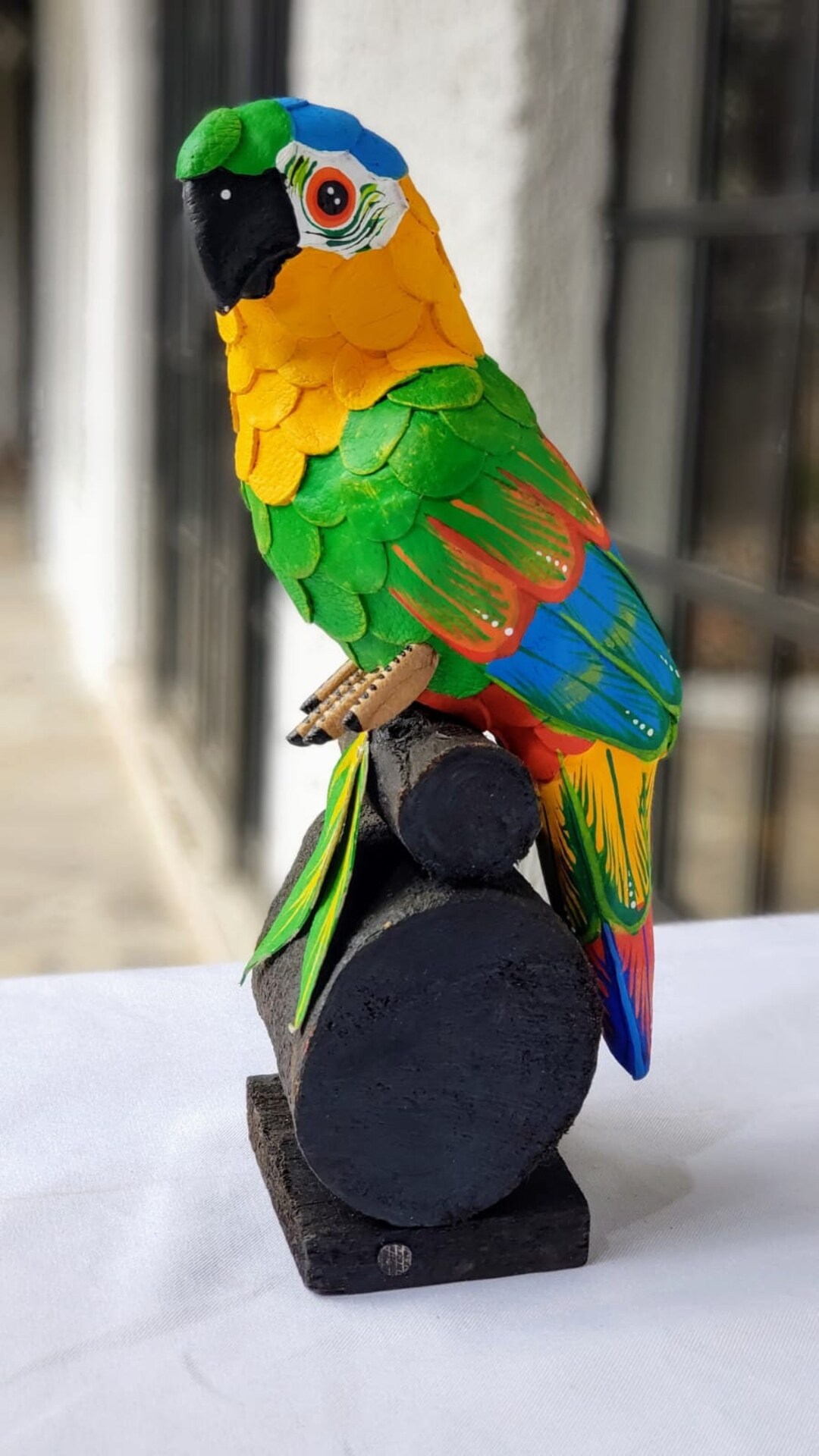 Parakeet de piel, pajarito pintado, Wood Carving, Wooden Bird Art ...