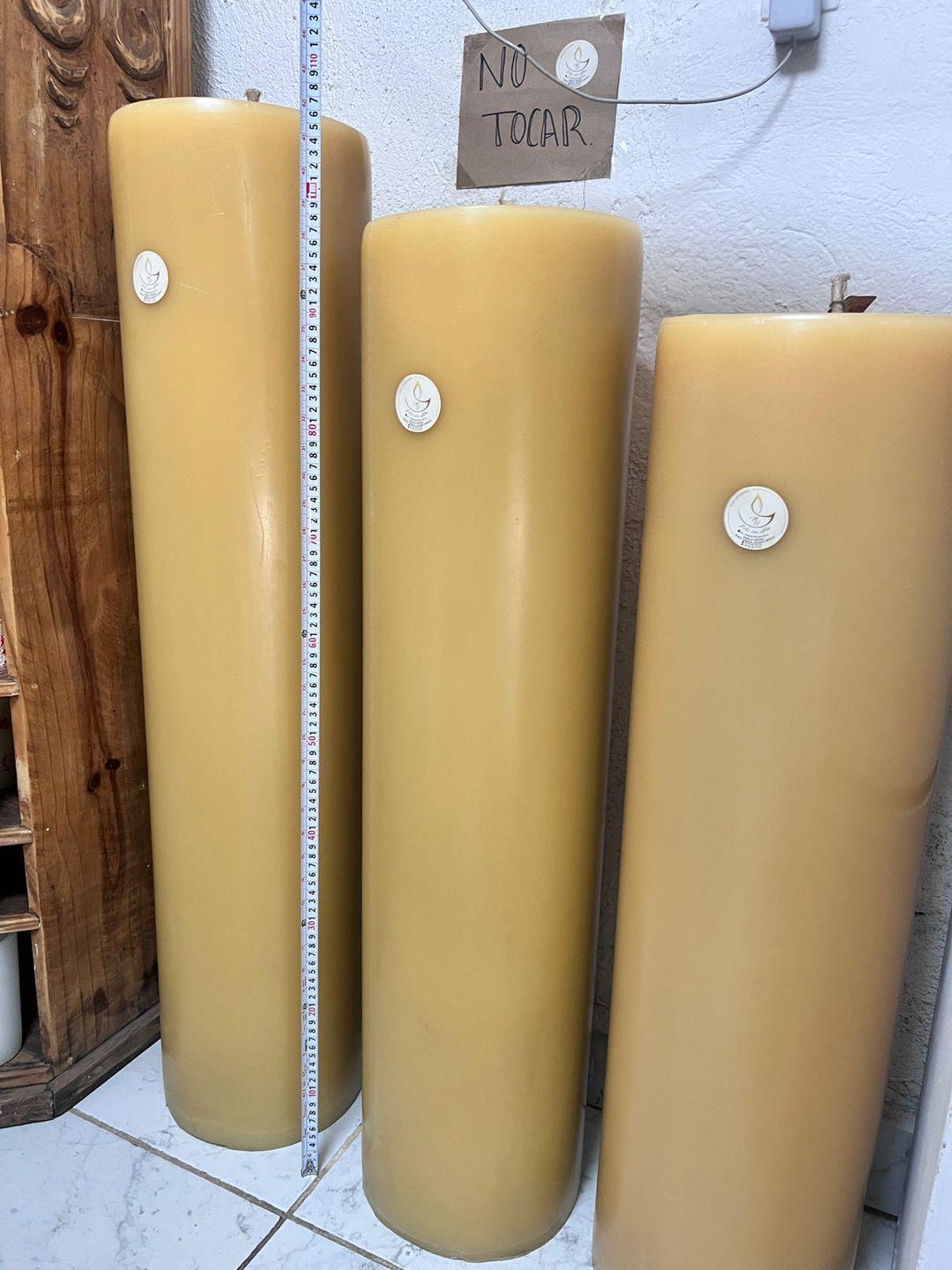 Set of 3 Giant Luxury Candles – Handmade Tall Pillar Candles (44”, 39 ...