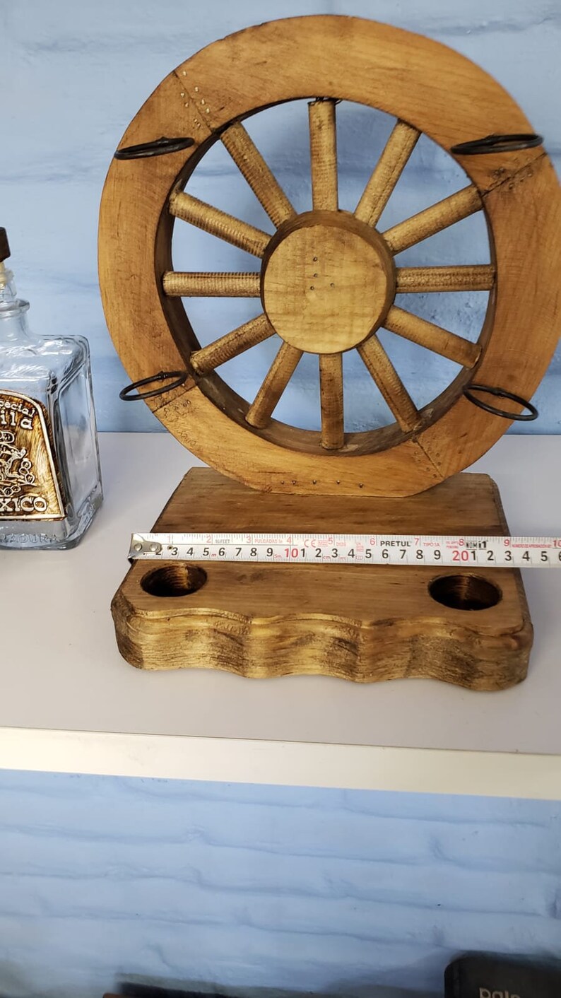 Rustic Vintage Mexican Style Wooden Roulette With Bottle Gun and 6 Shot ...