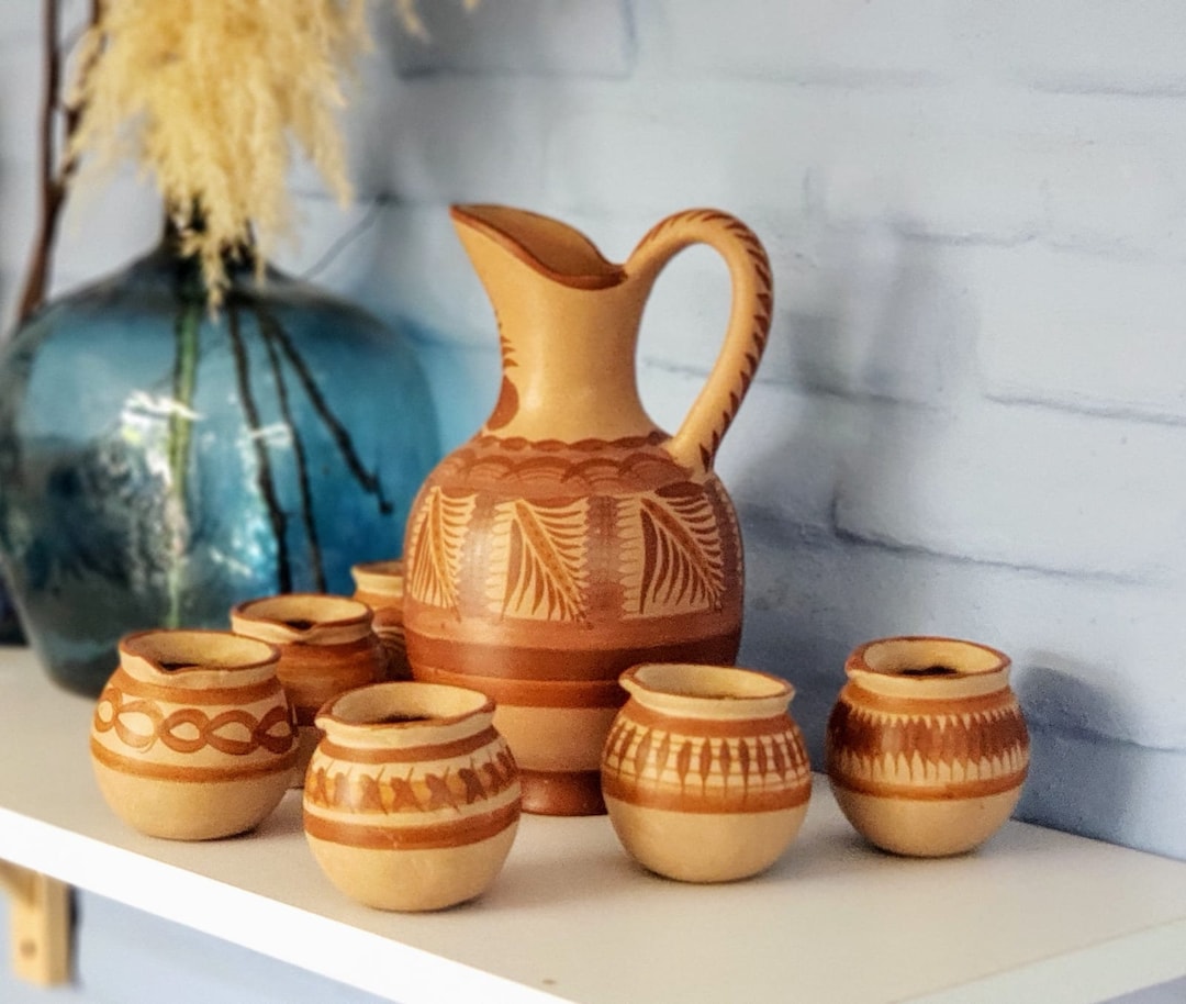 Handmade Clay Jug With Lid, Clay Glass, 6 Jugs, Improve Your Health ...