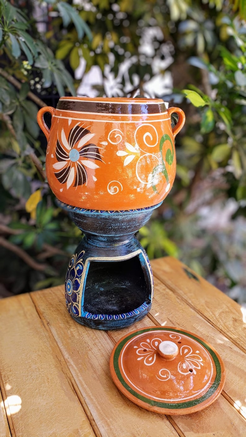 Heavy-duty Anafre Set, Lead-free Bean Pot, Mexican Clay Warmer, Mexican ...