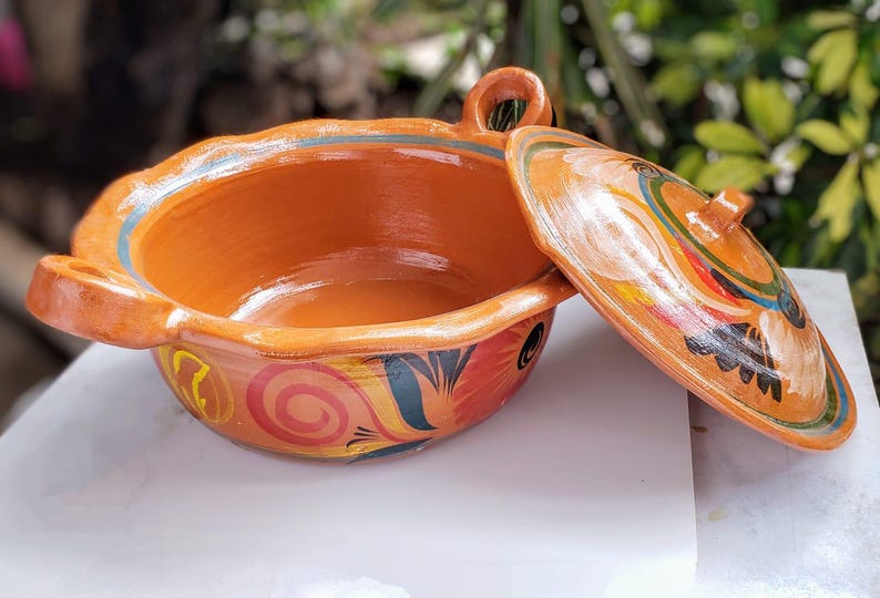 15-inch Authentic Mexican Clay Cazuela With Lid - Perfect for Cooking ...