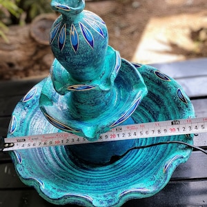 Handmade Serenity Cairn Water Fountains, Turquoise Blue Indoor or ...