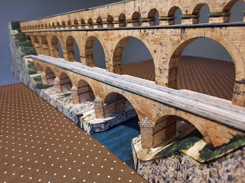 Papercraft Kit Pont Du Gard Ancient Roman Aqueduct Bridge 3d Paper ...