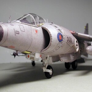 Papercraft Kit Harrier Jet 3d Paper Model Crafting Kit PDF Plans to ...