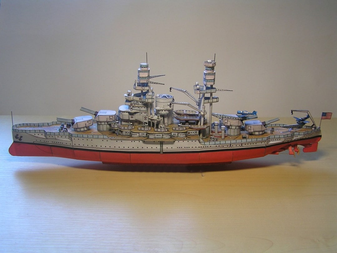 Papercraft Kit USS Arizona Battleship 3d Paper Model Crafting Kit PDF ...