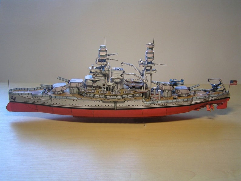Papercraft Kit USS Arizona Battleship 3d Paper Model Crafting Kit PDF ...