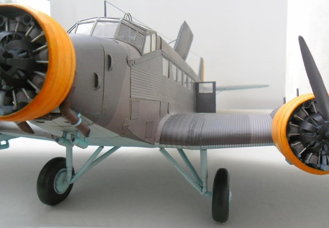 Papercraft Kit Ju 52 Junkers Airplane 3d Paper Model Crafting Kit PDF ...
