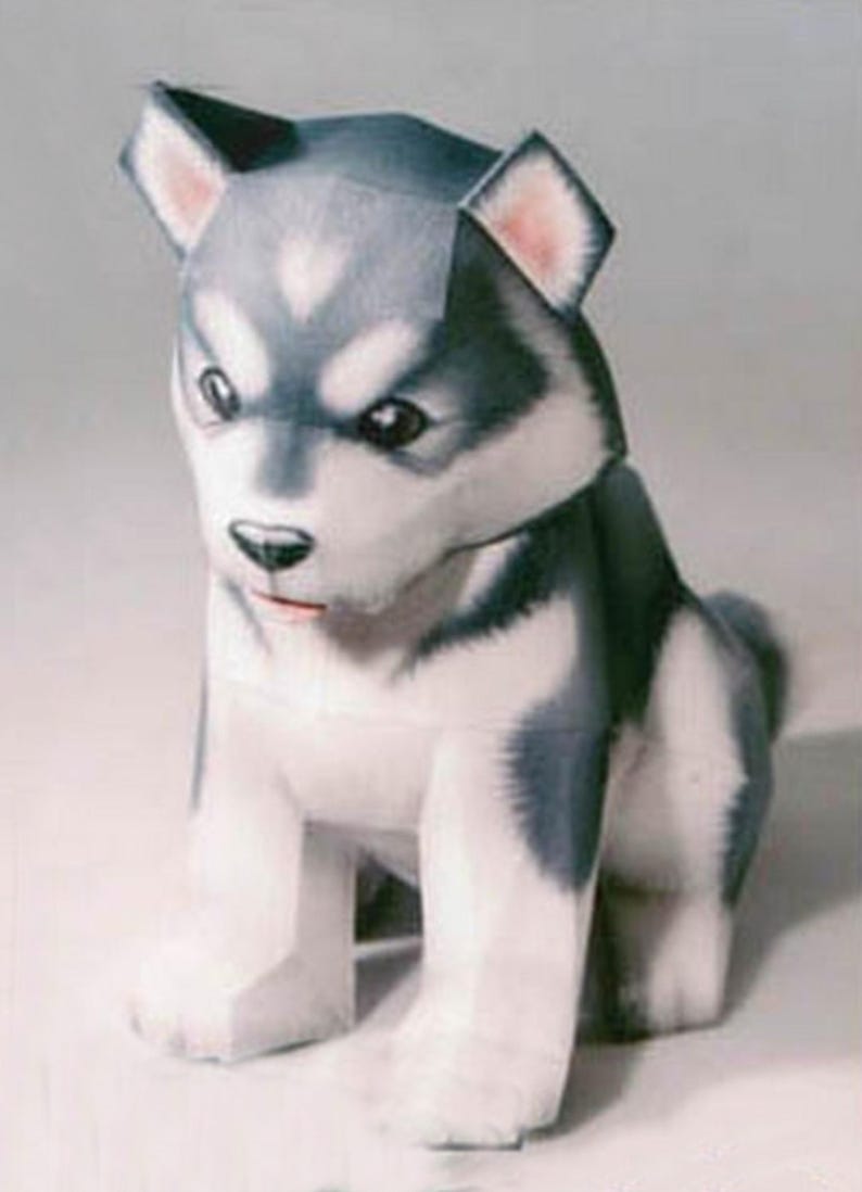 Papercraft Kit Huskey 3d Paper Model Crafting Kit PDF Plans to Print ...