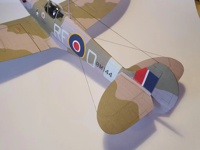 Papercraft Kit Supermarine Spitfire Airplane 3d Paper Model Crafting ...