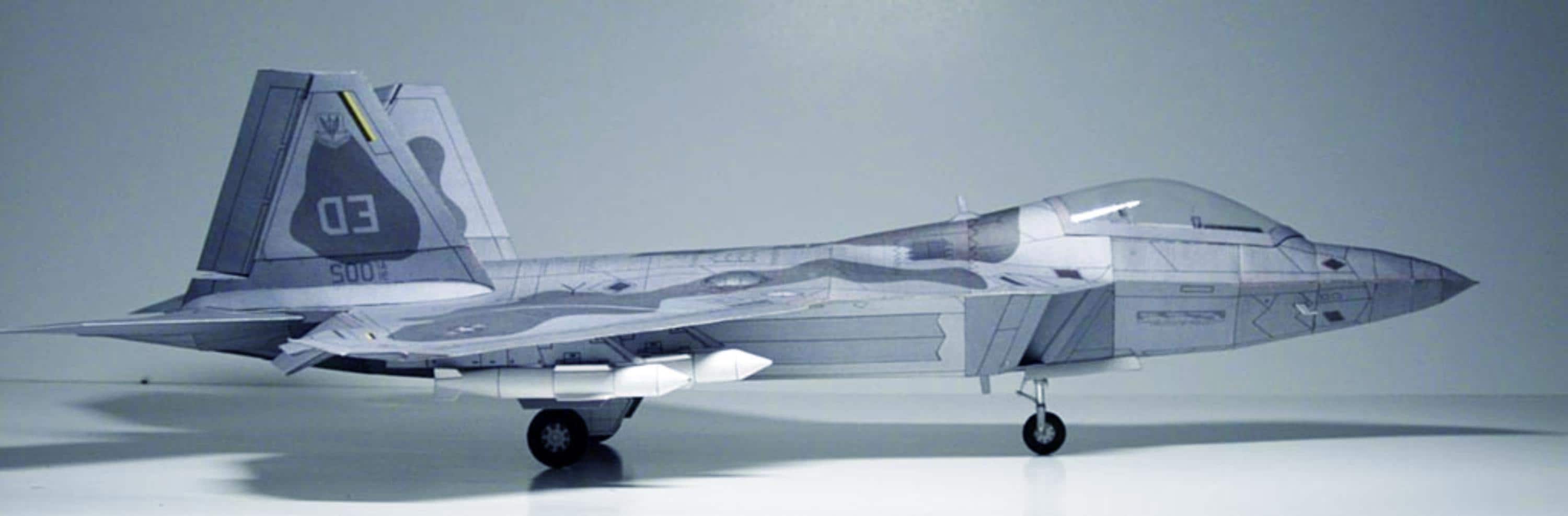 Papercraft Kit F-22 Raptor Airplane 3d Paper Model Crafting Kit PDF ...