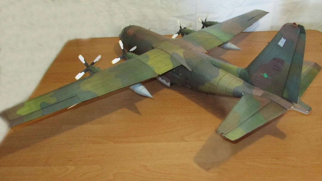 Papercraft Kit C-130 Hercules Airplane 3d Paper Model Crafting Kit PDF ...