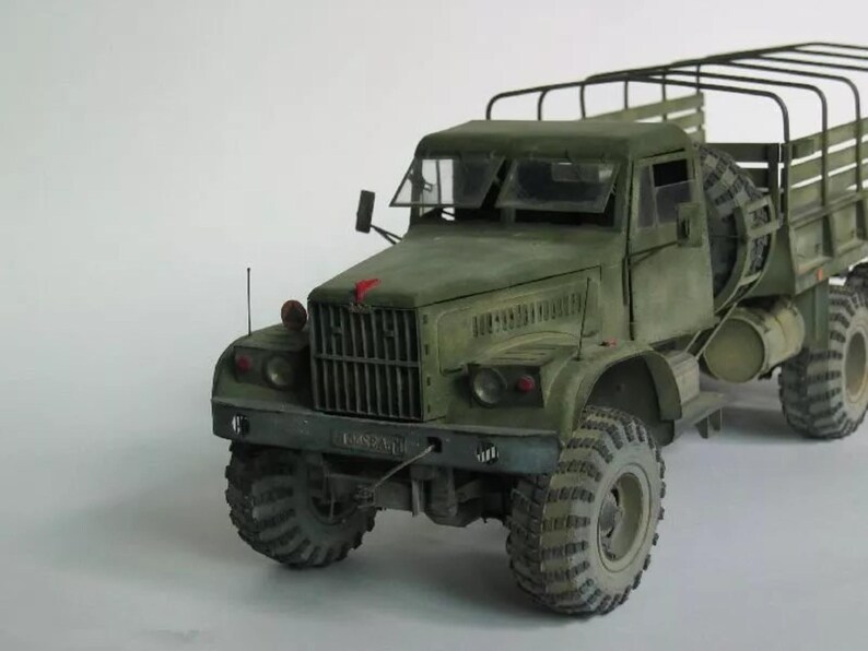 Papercraft Kit Truck 6 Wheel Drive 6x6 Kraz-255 3d Paper Model Crafting ...