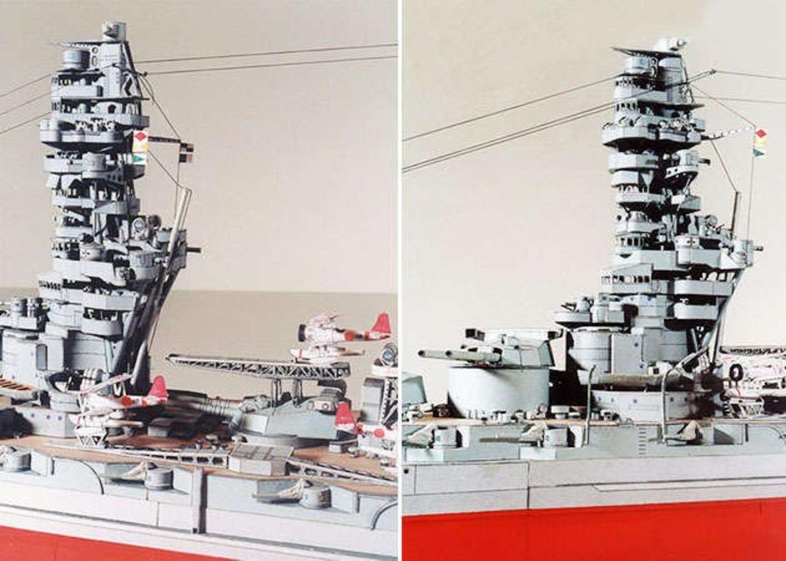 Papercraft Kit Fuso Dreadnought Battleship 3d Paper Model Crafting Kit ...