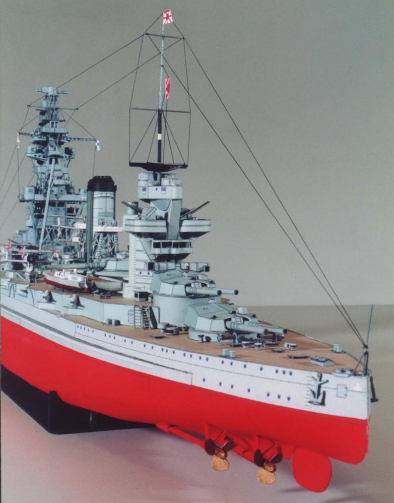 Papercraft Kit Fuso Dreadnought Battleship 3d Paper Model Crafting Kit ...