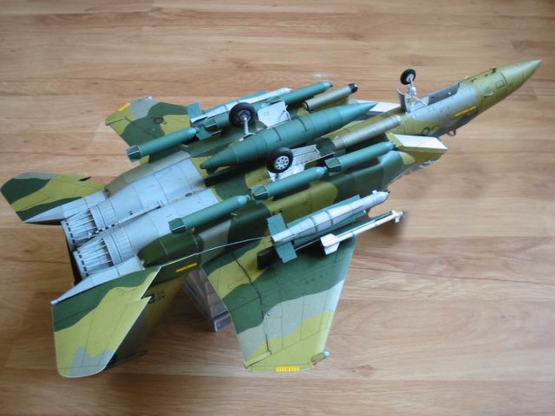 Papercraft Kit F-15E Strike Eagle Airplane 3d Paper Model Crafting Kit ...