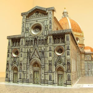 Papercraft Kit Cathedral Florence 3d Paper Model Crafting PDF Plans DIY ...
