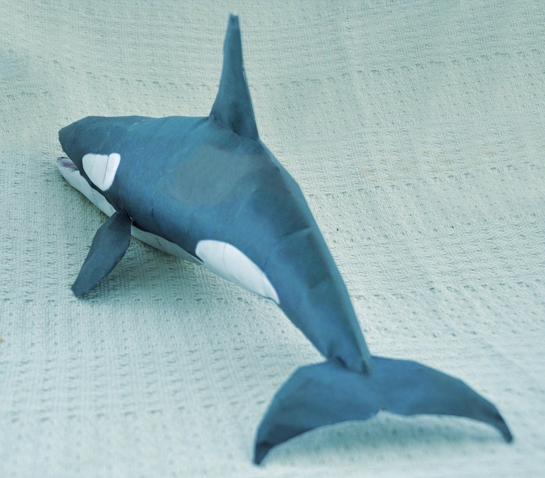 Papercraft Kit Orca Whale 3d Paper Model Crafting Kit PDF Plans to ...