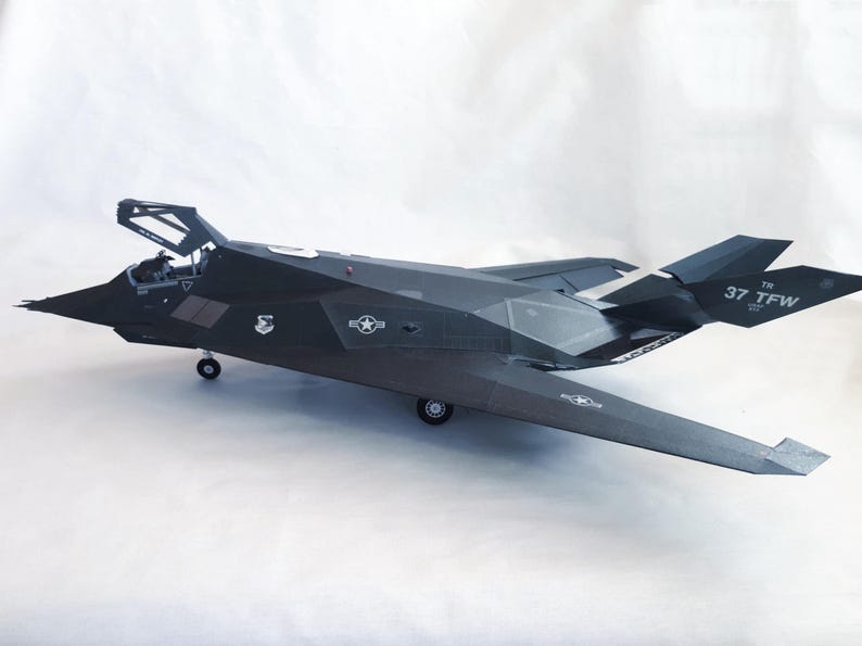 Papercraft Kit F-117 Nighthawk Plane 3d Paper Model Crafting Kit PDF Plans to Print Cut & Glue ...