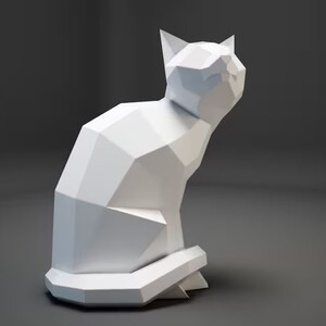 Papercraft Kit Cat 3d Paper Model Crafting Kit PDF Plans to Print Cut ...