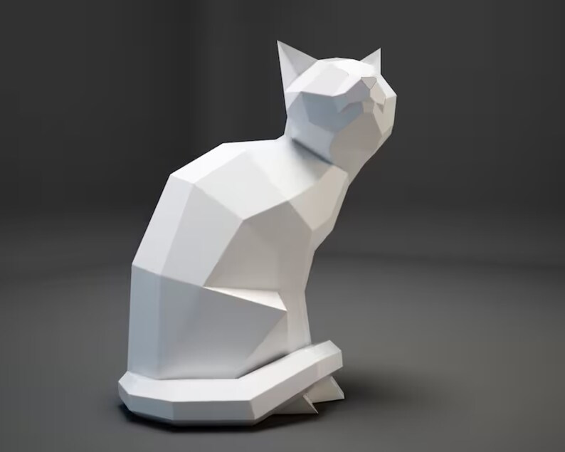 Papercraft Kit Cat 3d Paper Model Crafting Kit PDF Plans to Print Cut ...